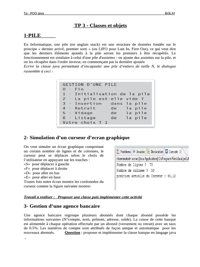 TP 3 Classes Et Objets | PDF | Java (Langage de programmation) | Génie logiciel