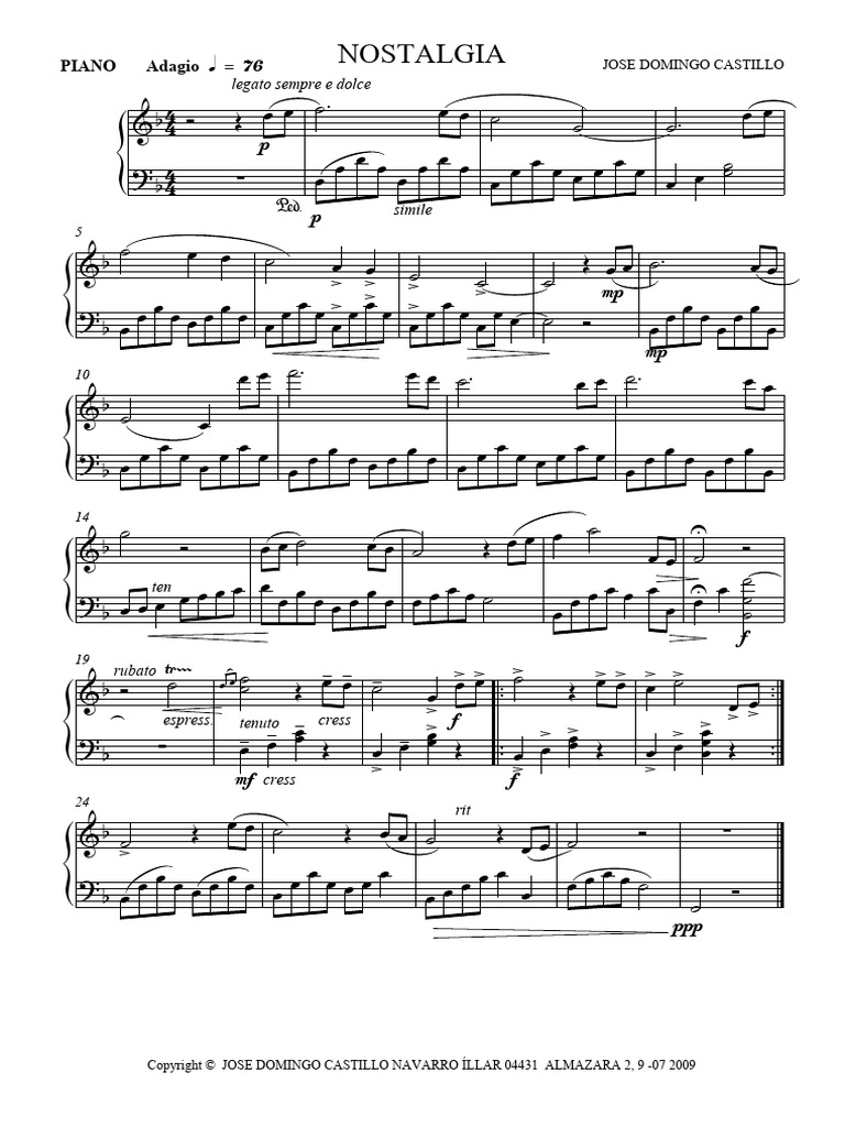 nostalgia | PDF | Elements Of Music | Musical Forms