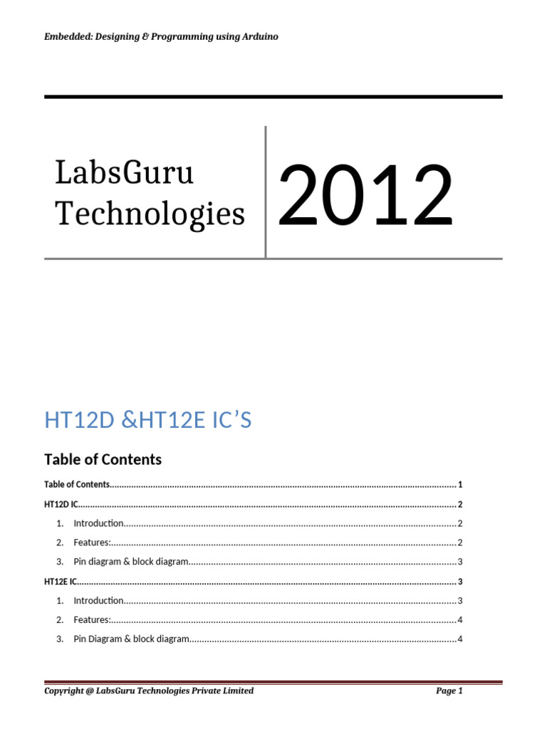 HT12D and Ht12e | PDF | Bit | Cmos