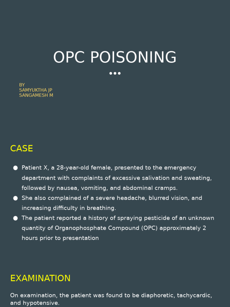 Opc Poisoning | PDF | Acetylcholine | Clinical Medicine