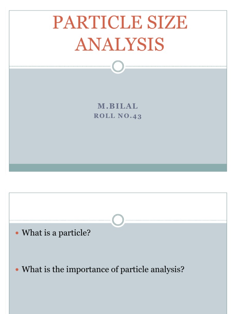 Particle Size Measurement Techniques | PDF | Science & Mathematics