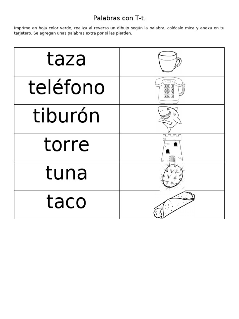 Palabras Con T | PDF
