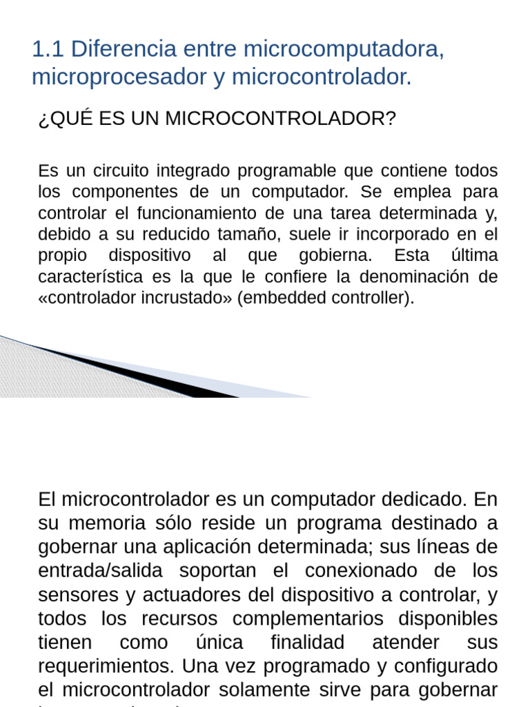Diferencias: Microcontrolador vs Microprocesador | PDF ...