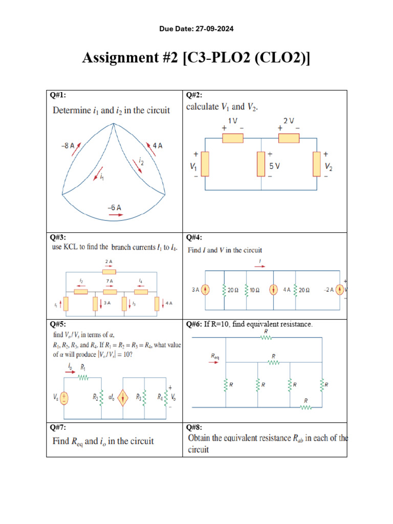 Assignment #2 (C3-PLO2 (CLO2) ) : Due Date: 27-09-2024 | PDF