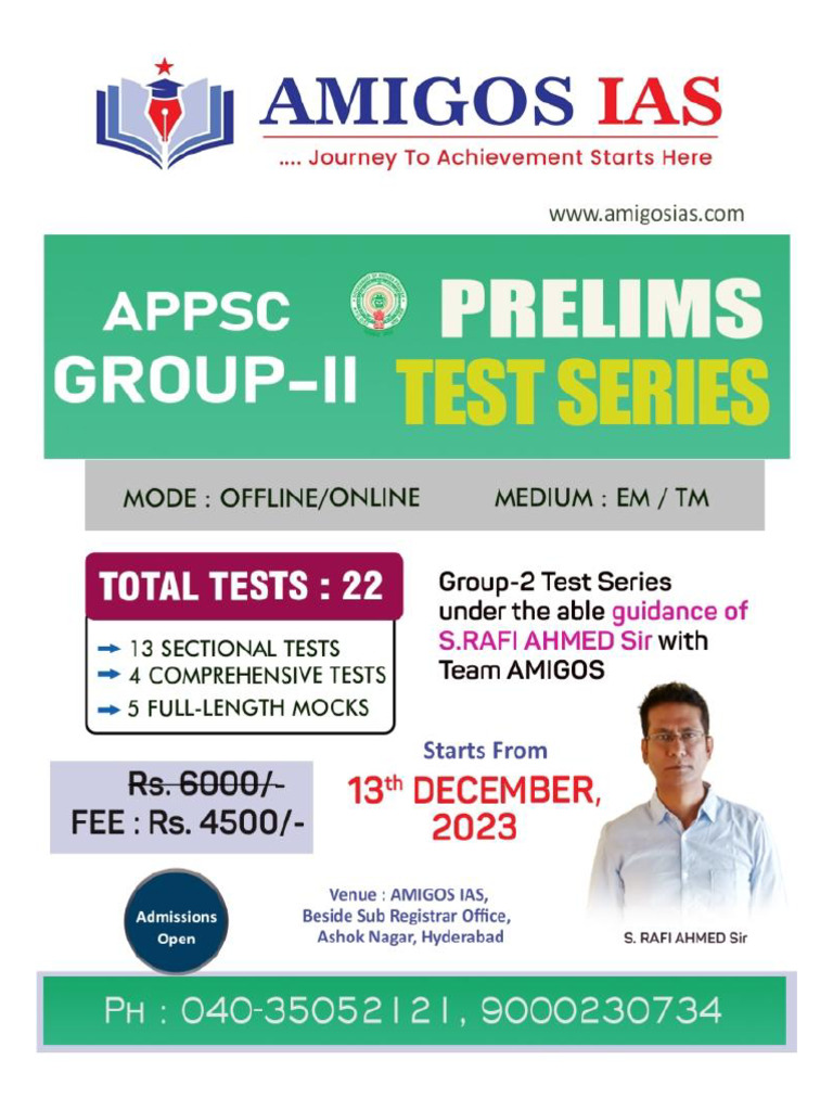 APPSC Group-II Prelims Test Schedule | PDF