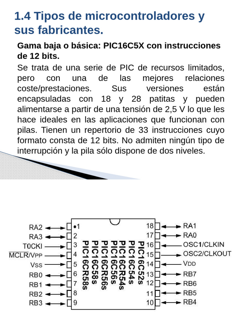 Comparativa de Microcontroladores PIC | PDF | Microcontrolador ...