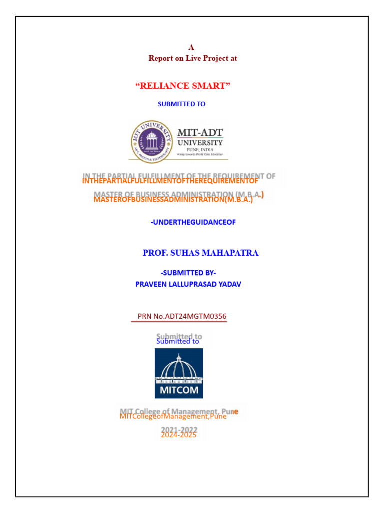 Mit Live Project Complete 123 2 | PDF | Retail | Consumer Behaviour