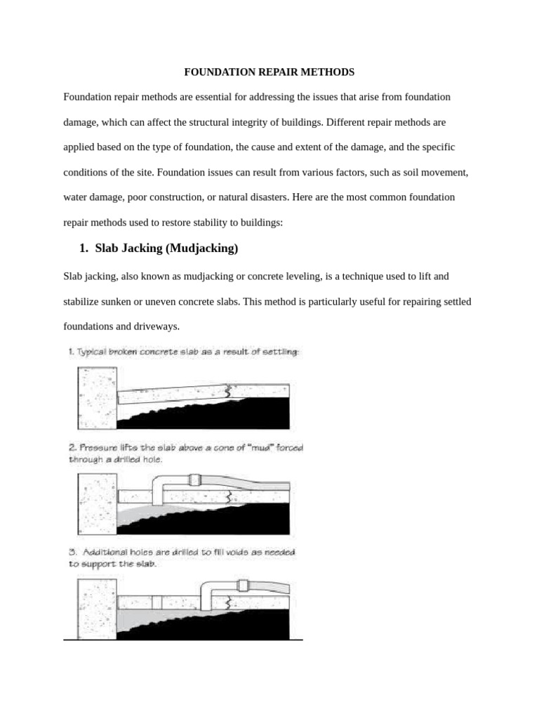 Foundation Repair Techniques | PDF | Building | Civil Engineering