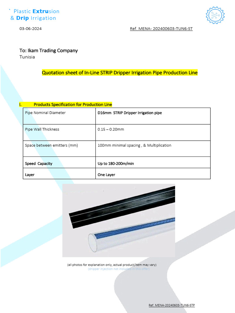 Mena 20240603 Tun6 STP Ikam | PDF | Extrusion | Pipe (Fluid Conveyance)