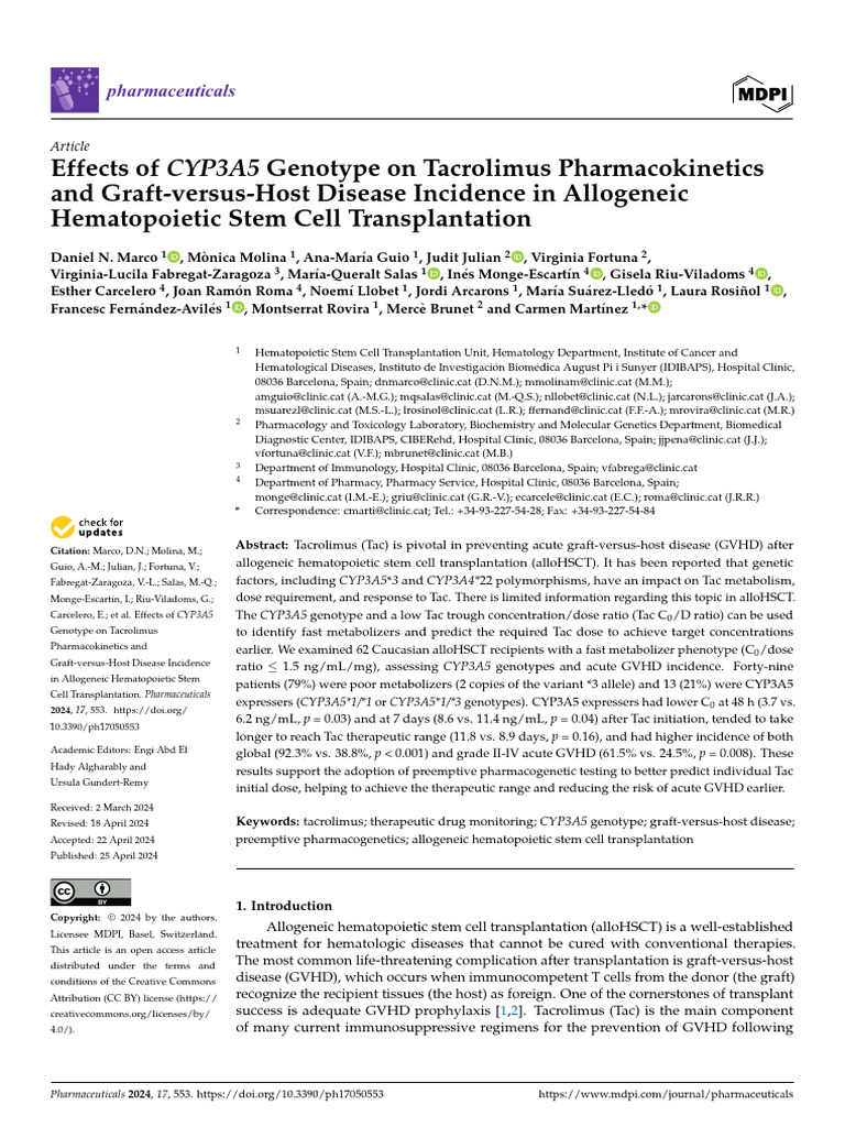 Pharmaceuticals 17 00553 | PDF | Pharmacogenomics | Single Nucleotide ...