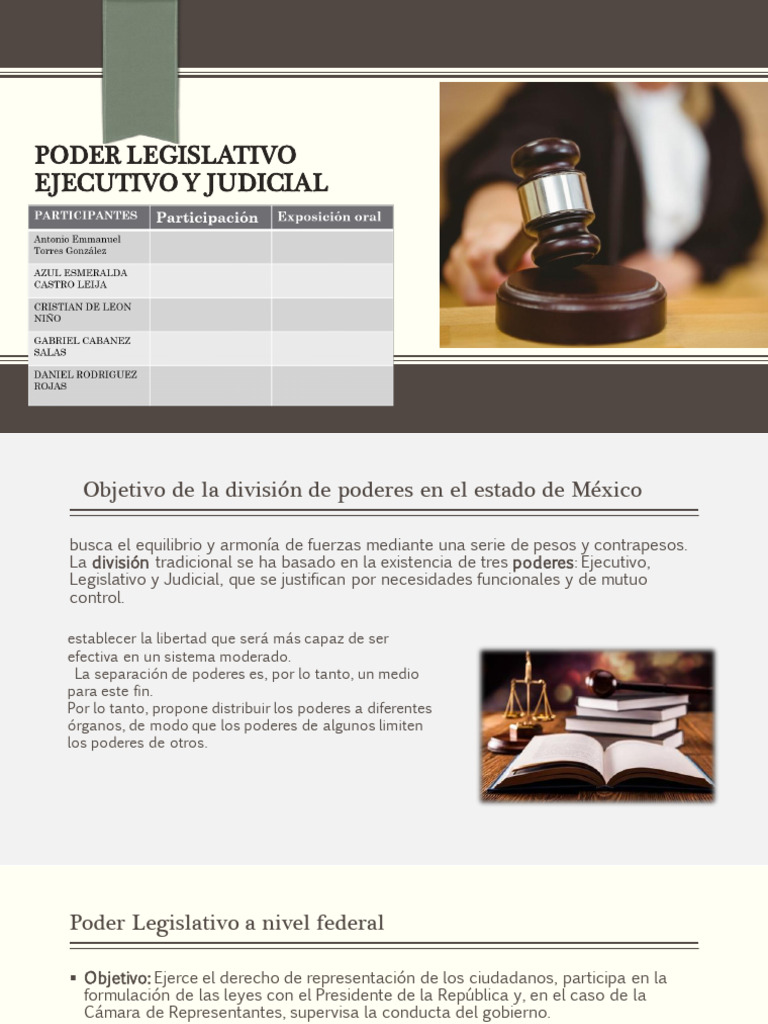 Poder Legislativo y Judicial | PDF | Separación de poderes | Ejecutivo ...