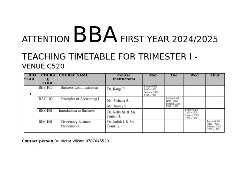 Attention Bba First Year 2024 | PDF