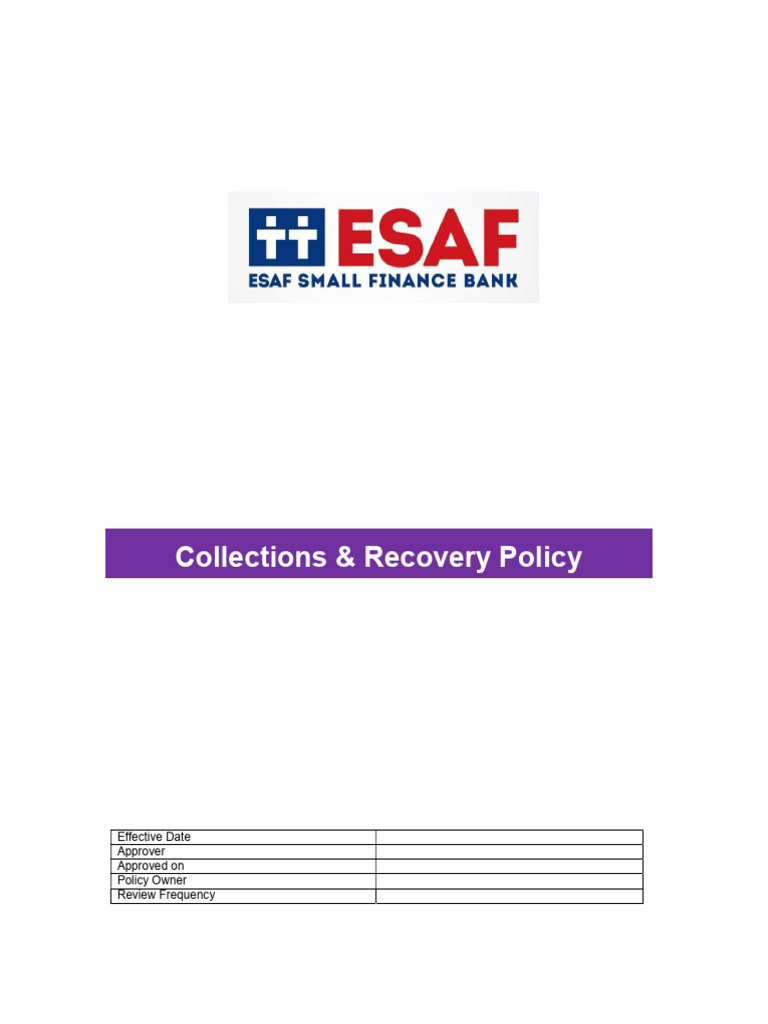 Collections & Recovery Policy Overview | PDF | Interest | Loans