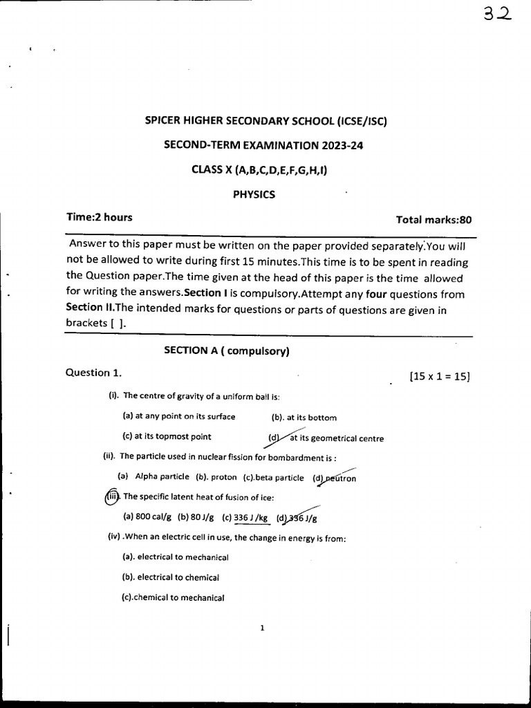 Physics Question Paper Prelims I | PDF
