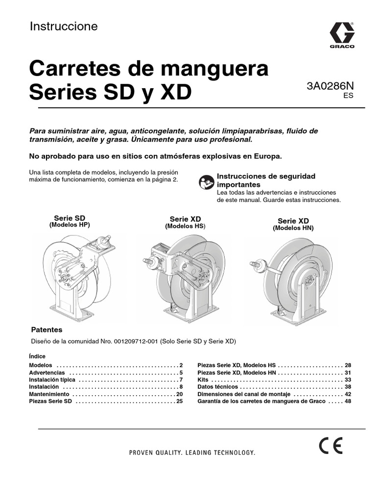 Manual Carrete Series SD XD | PDF | Bomba | Válvula
