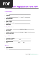 Hotel Registration Form Template | PDF