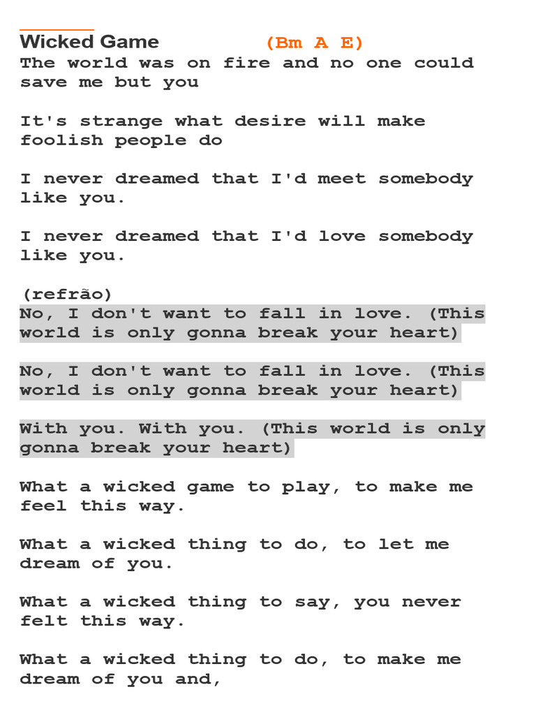 Wicked Game: Love and Heartbreak | PDF