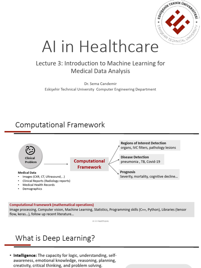 Lecture3 Intro ML For MedicalDataAnalysis | PDF | Machine Learning | Artificial Neural Network