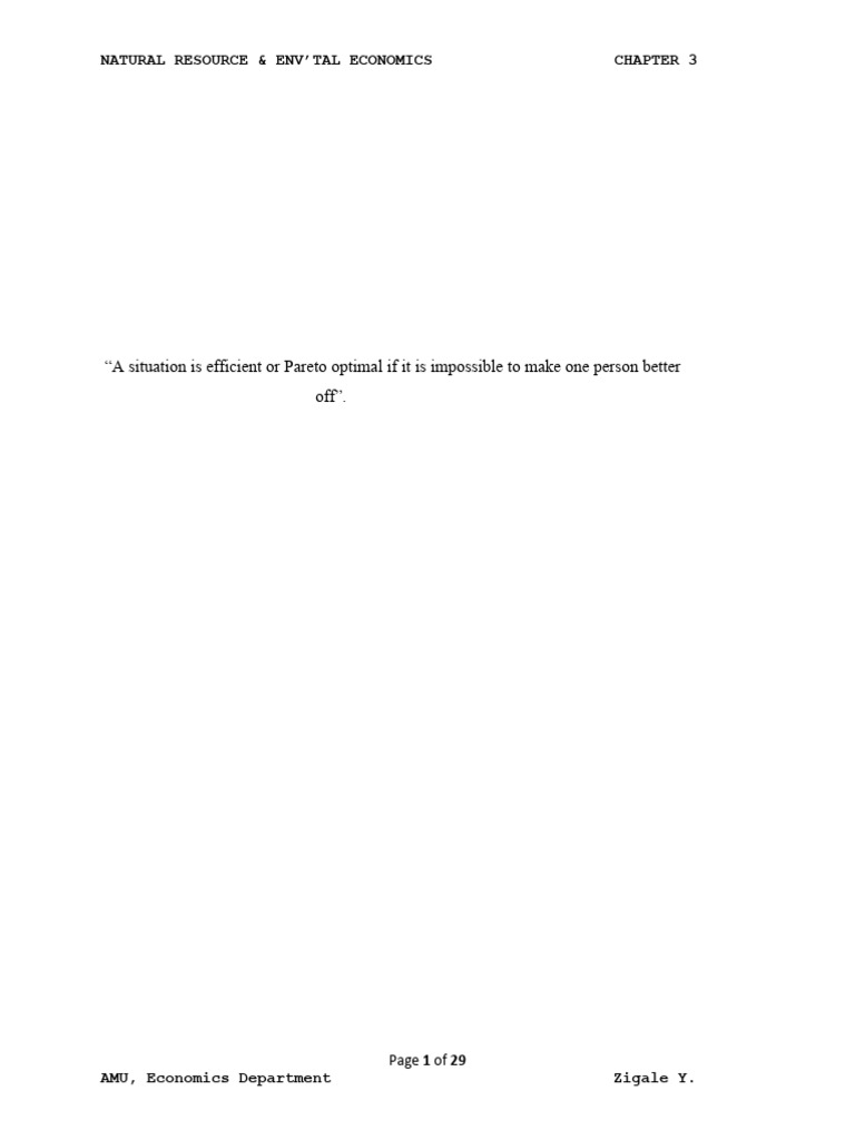 Chapter 3 NREE Handout by Zigale Y. | PDF | Externality | Welfare Economics