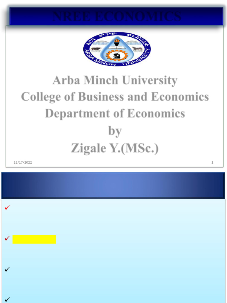 Chapter 1 Zigale NREE PDF | PDF | Economics | Natural Environment
