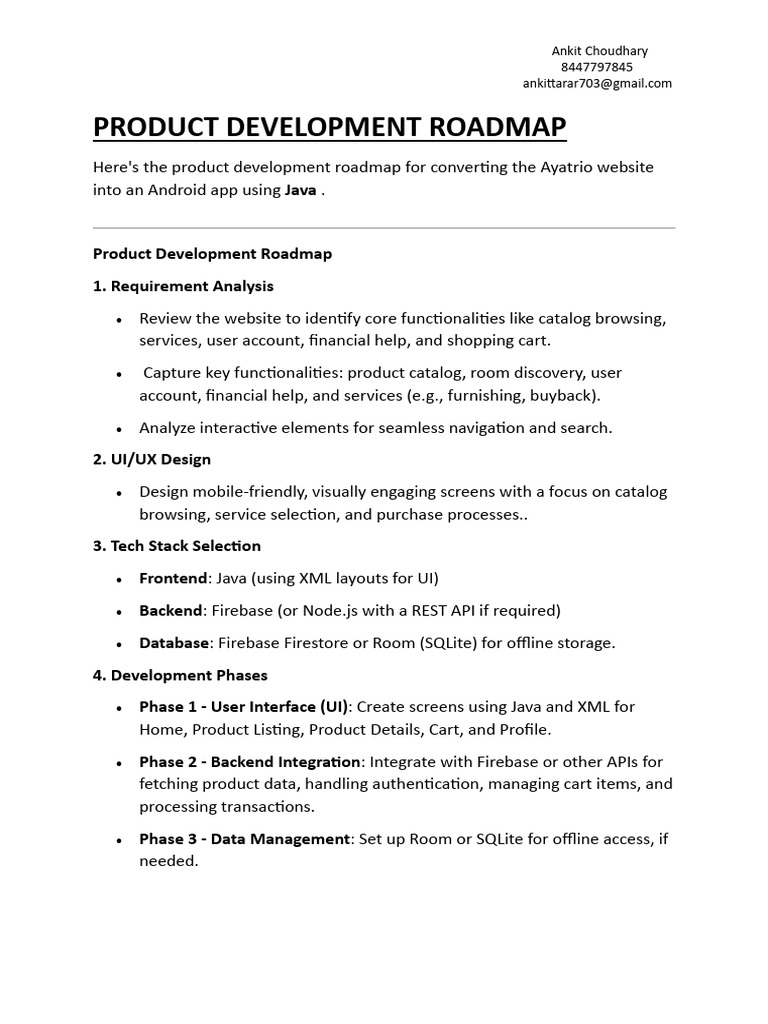 Product Development Roadmap | PDF