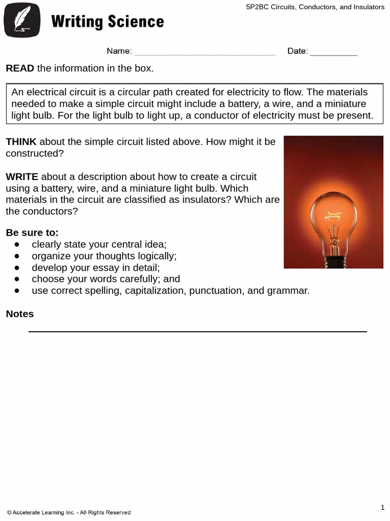 Building Simple Circuits Explained | PDF | Electric Current ...