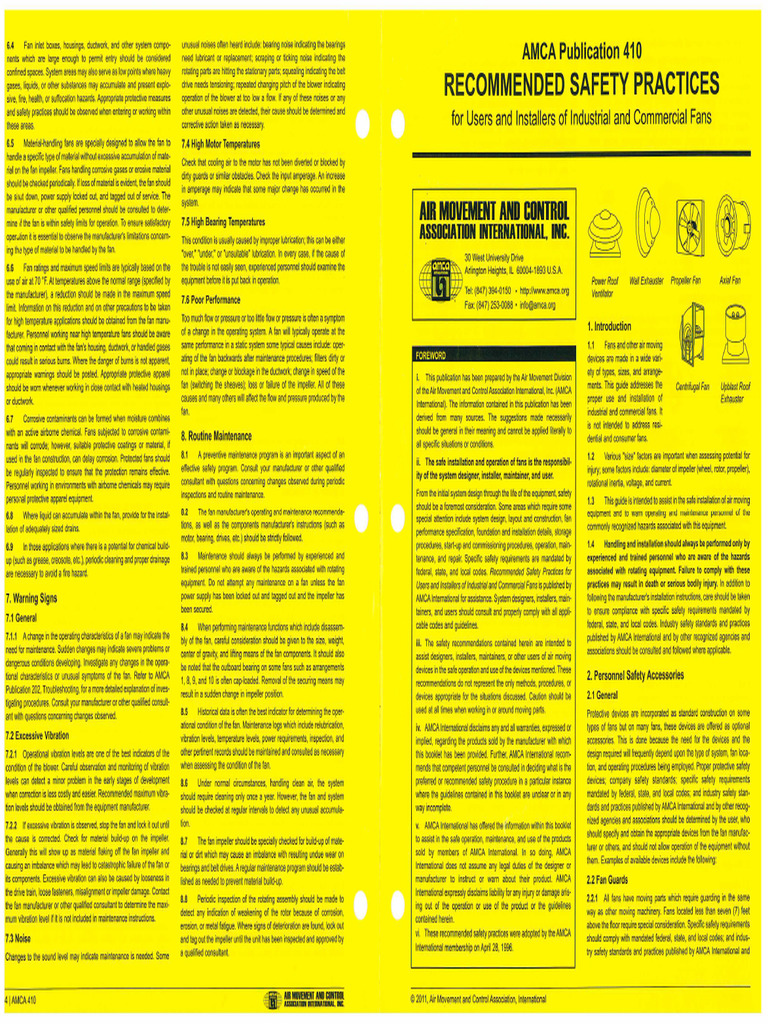 AMCA Industrial and Commercial Fans | PDF