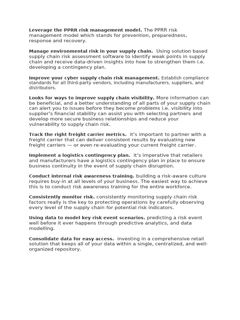 Leverage The PPRR Risk Management Model | PDF