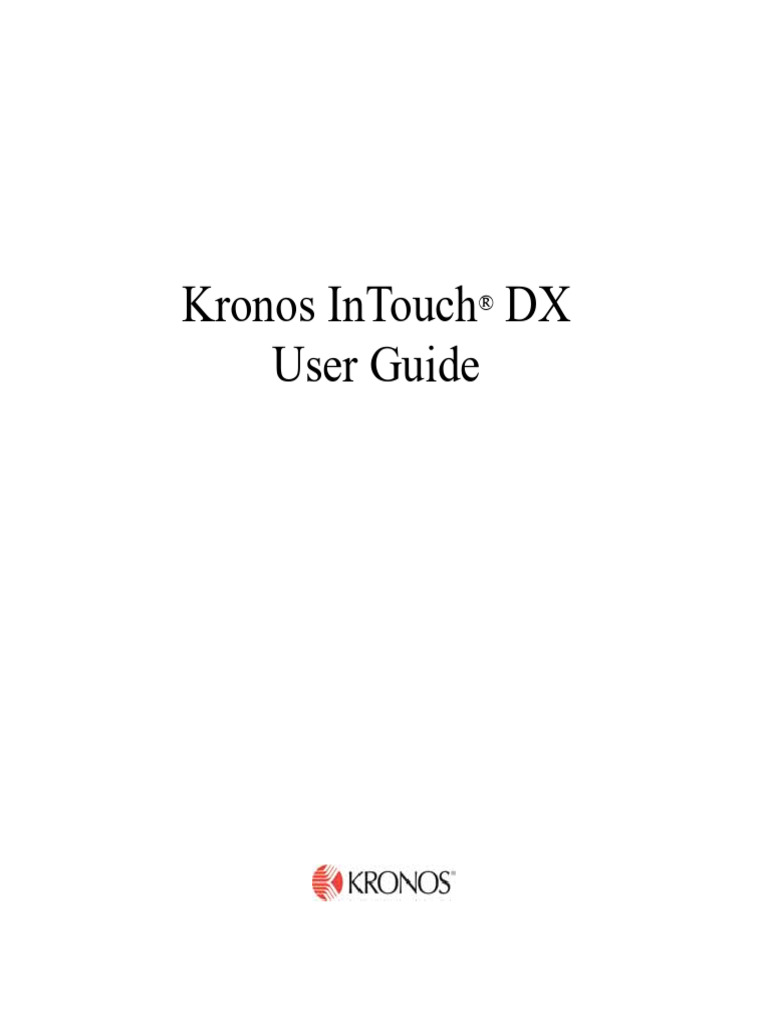 Kronos Intouch DX User Guide | PDF | Identity Document | Biometrics