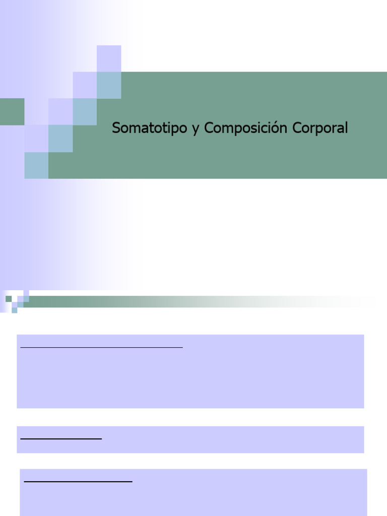 Clase 14 Somatotipo y Composicion Corporal | PDF | Antropometría | Anatomía