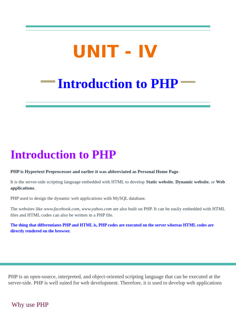 UNIT - IV | PDF | Http Cookie | Php