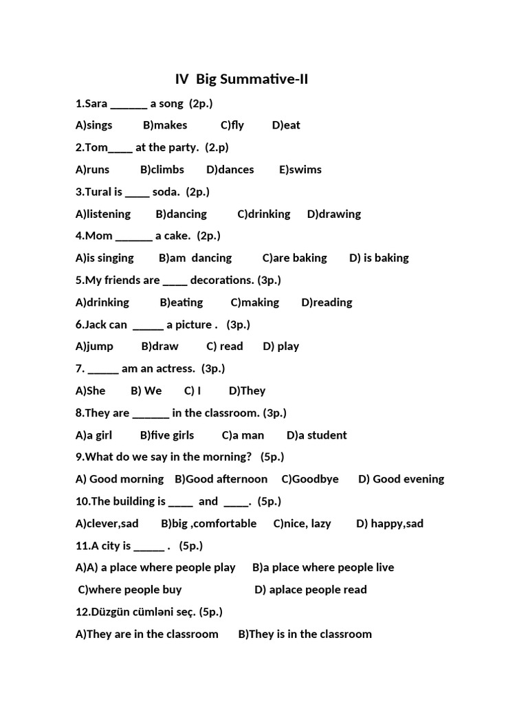 IV Big Summative II 2024 | PDF