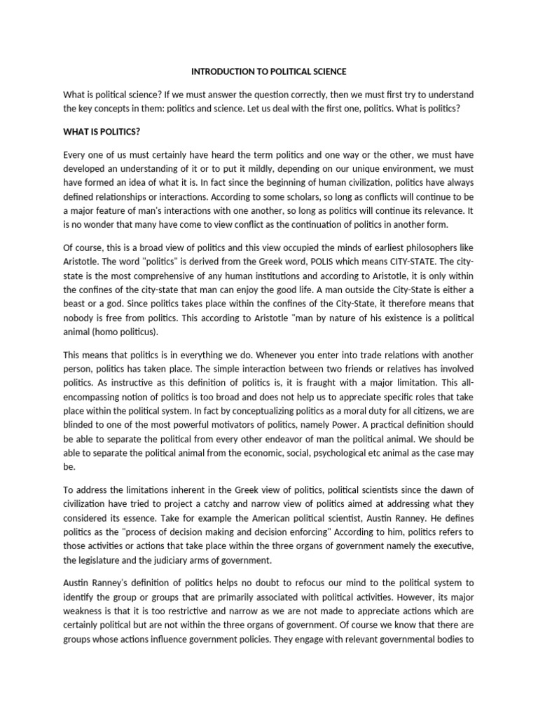 What Is Political Science - 083816 | PDF | Science | Theory