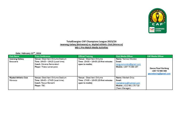 Caf CL Media Activities 23022024 | PDF