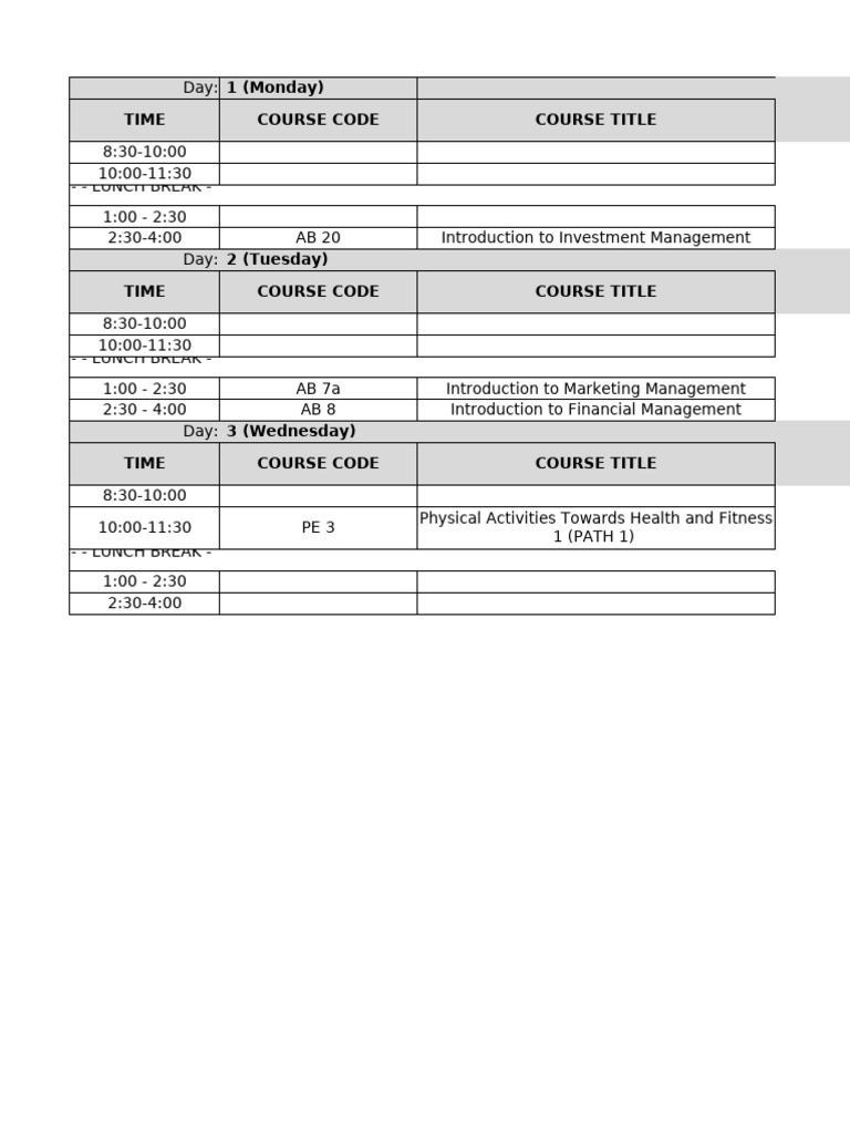 Teachers Schedule Midterm | PDF | Economies | Computing
