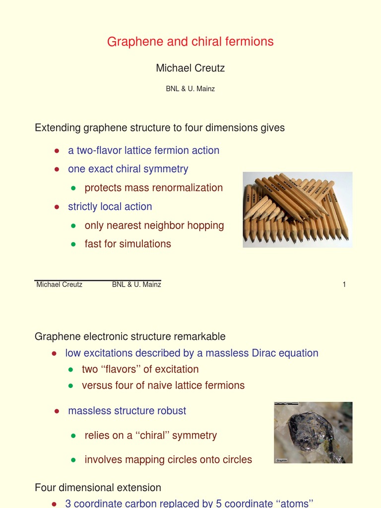 Slides Graphene Chiral Fermion | PDF | Graphene | Theoretical Physics
