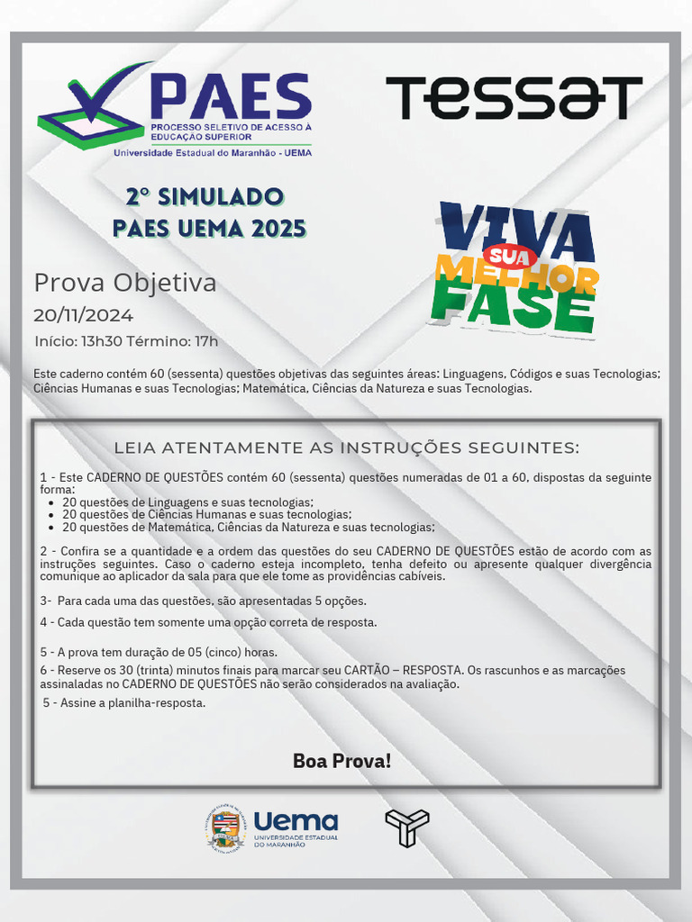 2° Simulado Paes Uema 2025 - 241122 - 164145 | PDF | Desmatamento | Floresta Amazônica
