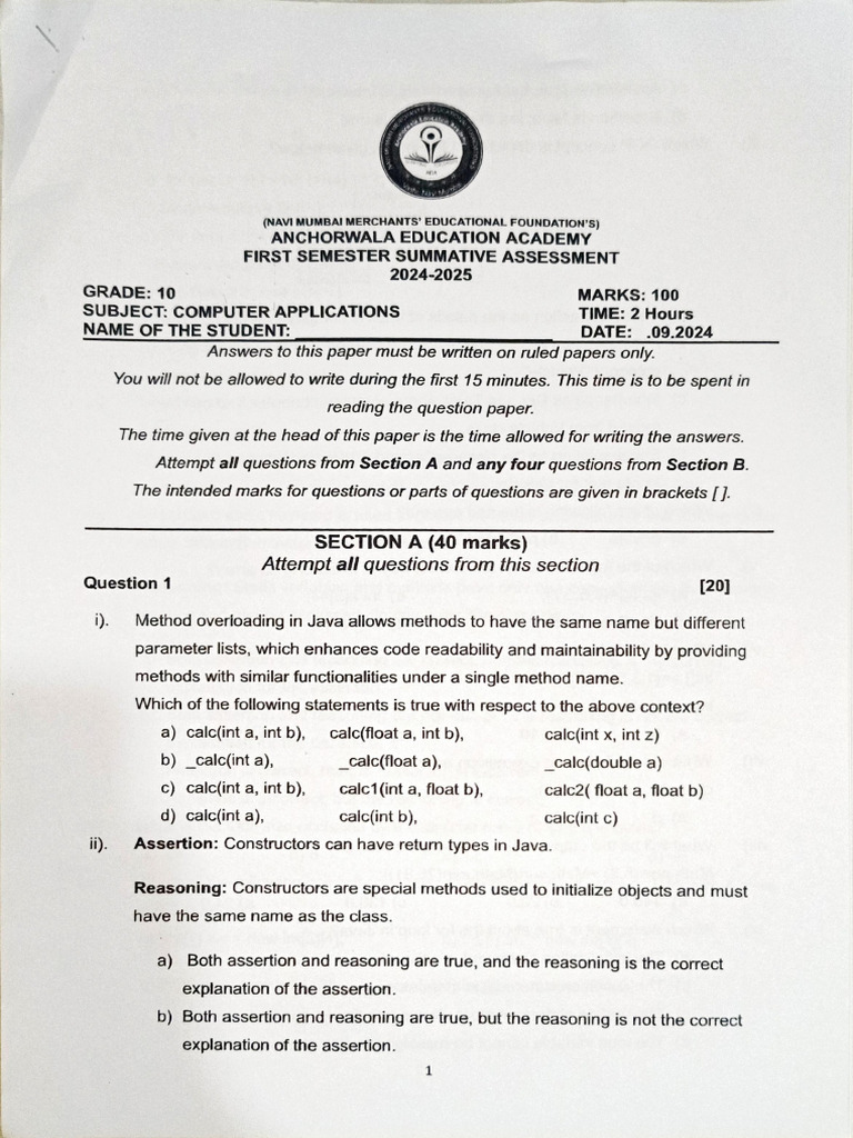 Computer Application AEA | PDF