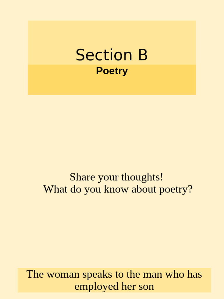 Section B (Poetry) | PDF | Poetry | Mirror