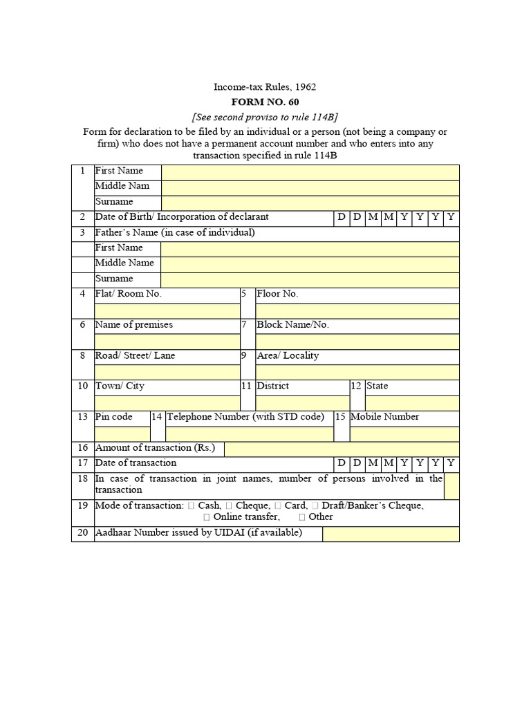 Form_60 | PDF | Government Finances | Taxes