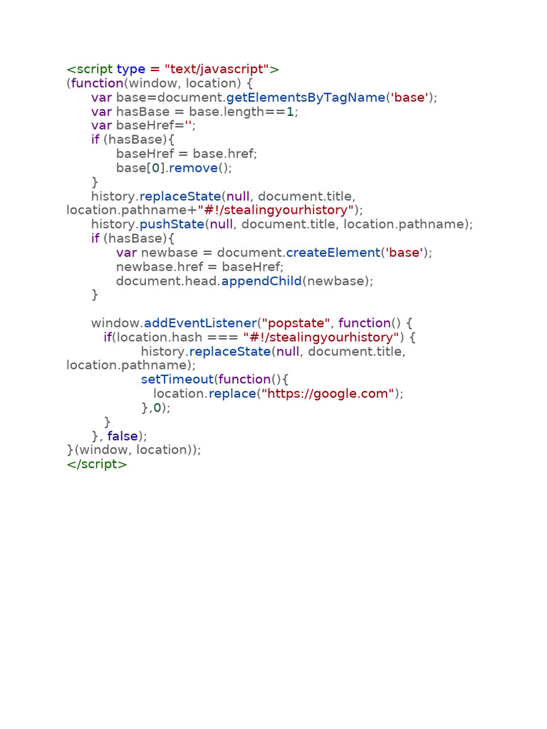 Script Back Redirect | PDF