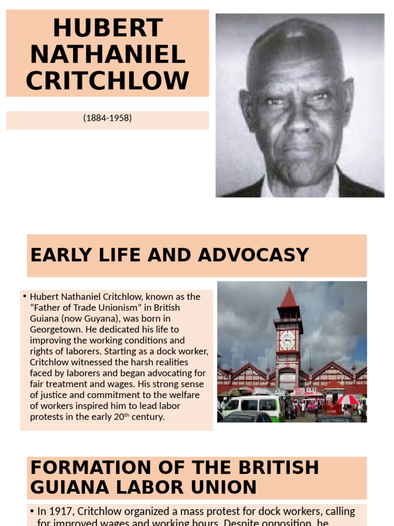 Hubert Nathaniel Critchlow | PDF | Trade Union | Labor Rights