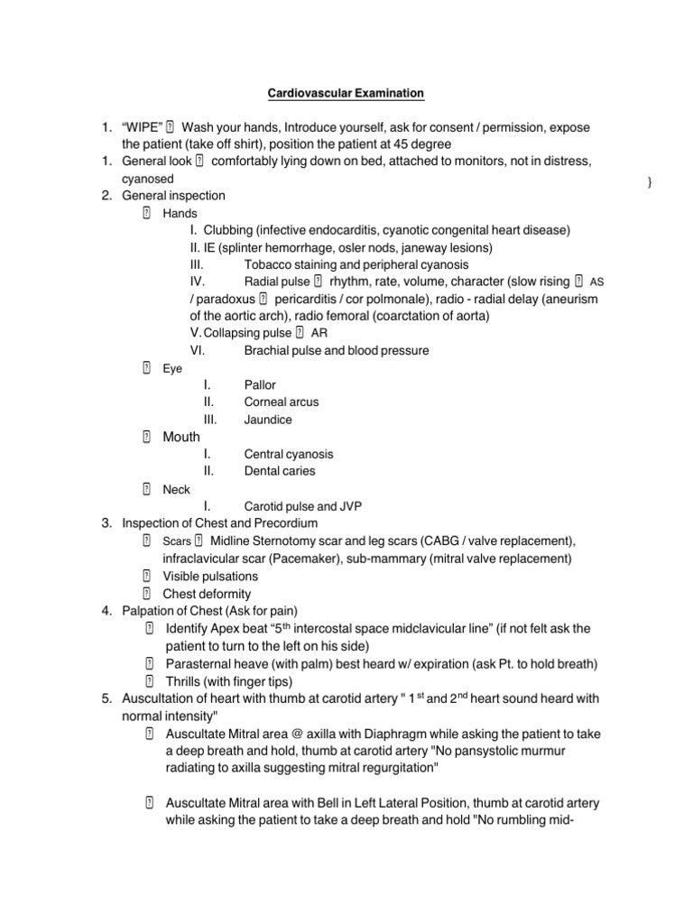 Cardiovascular Examination 2 | PDF