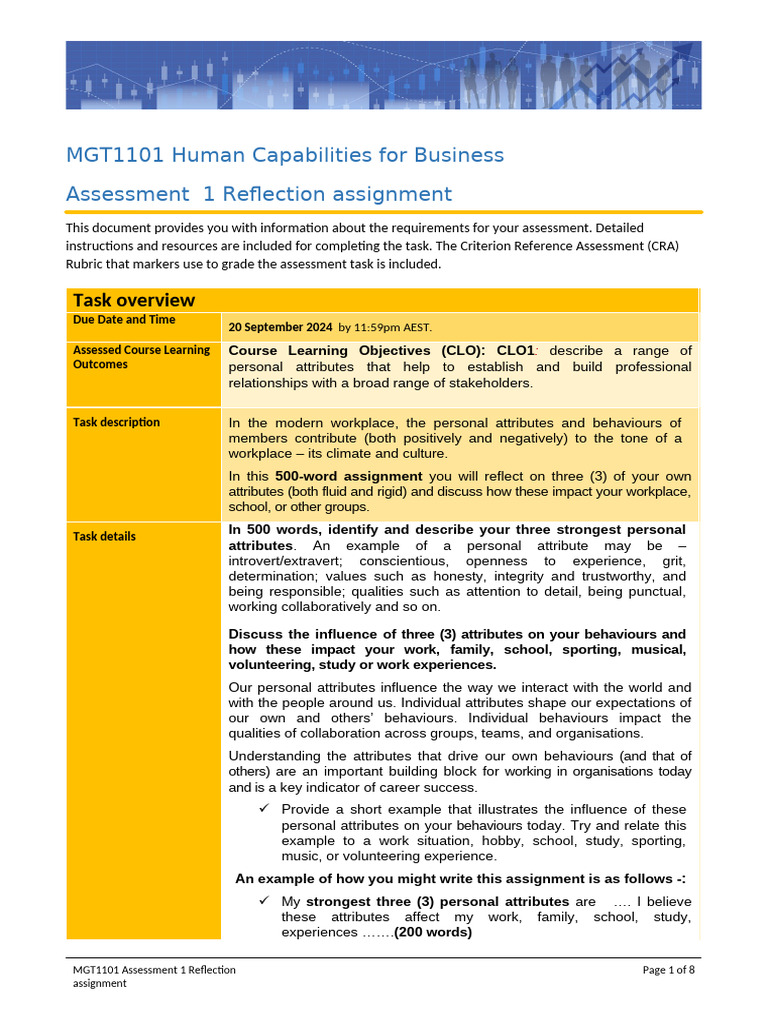 MGT1101 Assessment 1 Task Sheet 2024 | PDF | Turnitin | Plagiarism
