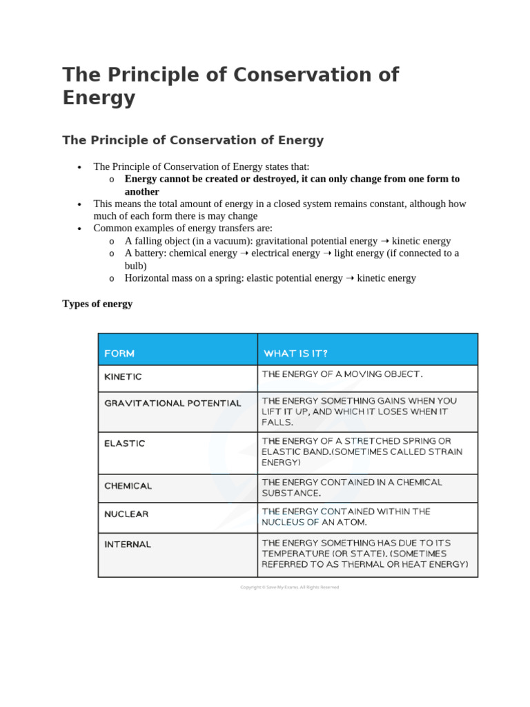 Conservation of Energy Explained | PDF | Potential Energy | Physical ...