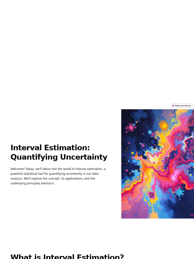 Interval Estimation Quantifying Uncertainty | PDF | Confidence Interval | Sample Size Determination