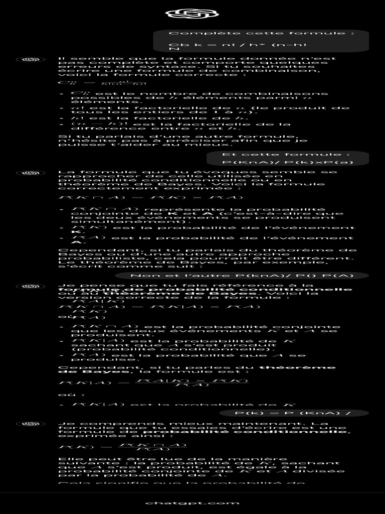 Formule de Combinaison Correcte 2 | PDF