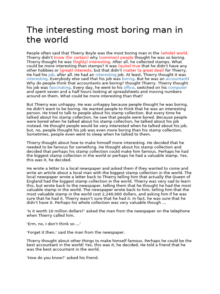Collocations - The Interesting Most Boring Man in The World | PDF