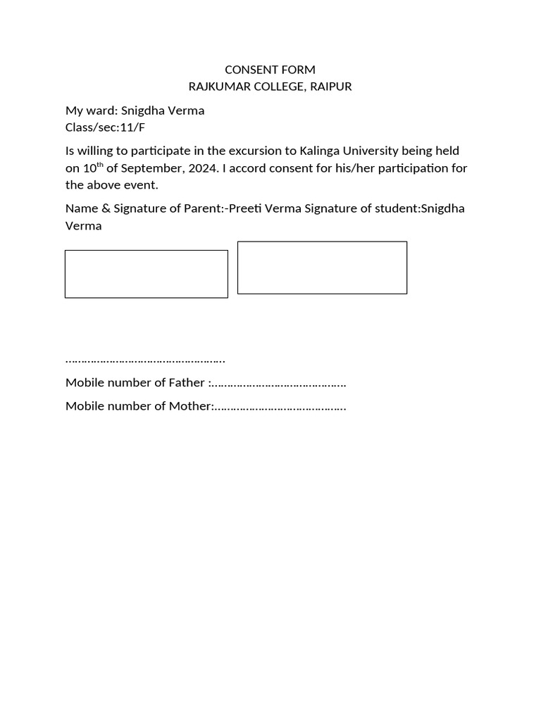 Consent Form For Kalinga University | PDF