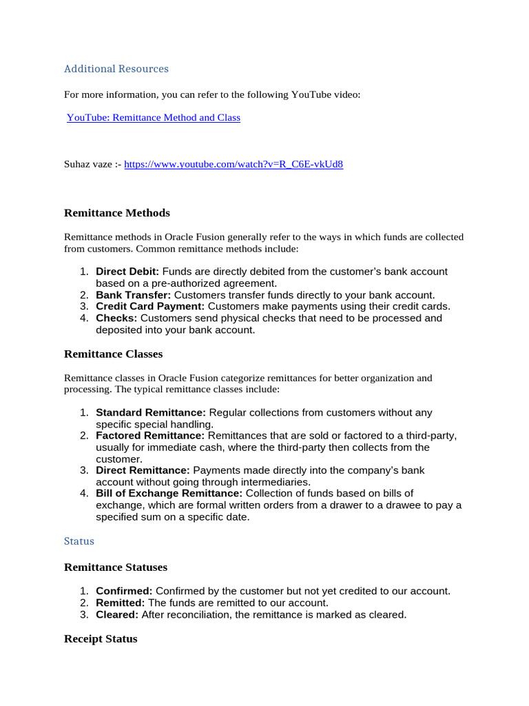 Remittance Methods and Classes Overview | PDF | Debits And Credits | Cheque